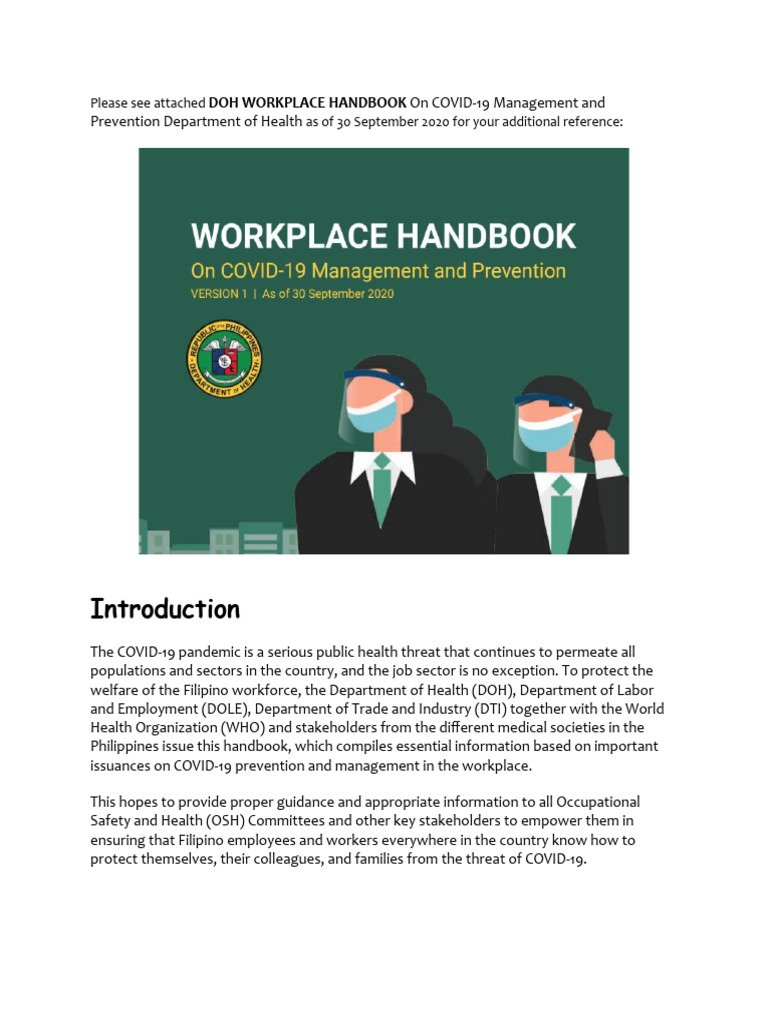 DOH Guidelines As of 15 Oct 2020 | PDF | Occupational Safety And Health ...