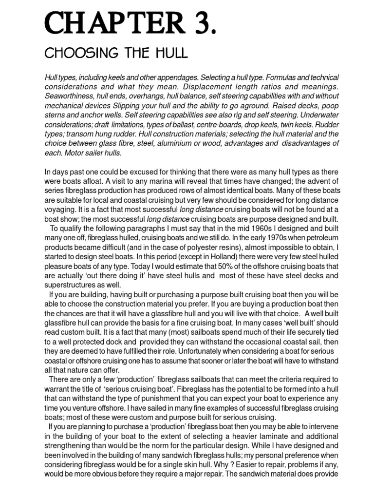 Chapter 3 Choosing The Hull | PDF | Rudder | Hull (Watercraft)