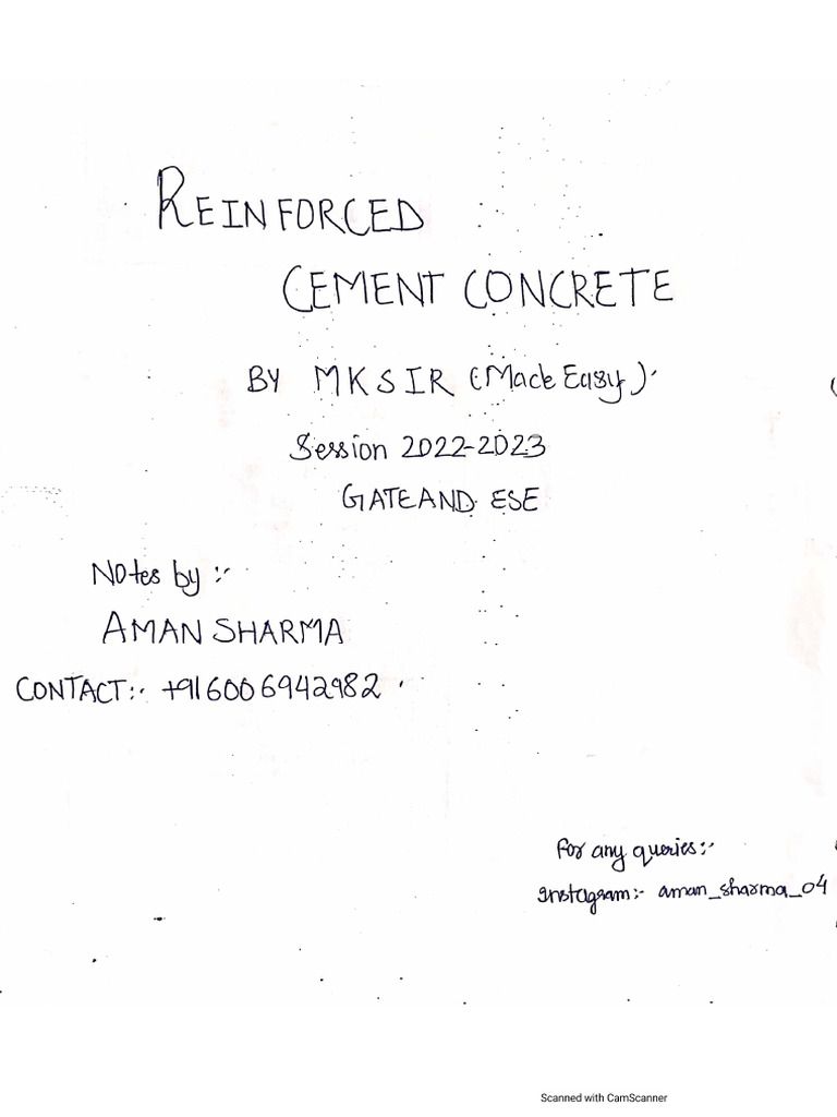 Aman Sharma RCC Notes S+G Batch 2022-2023 by MK SIR | PDF