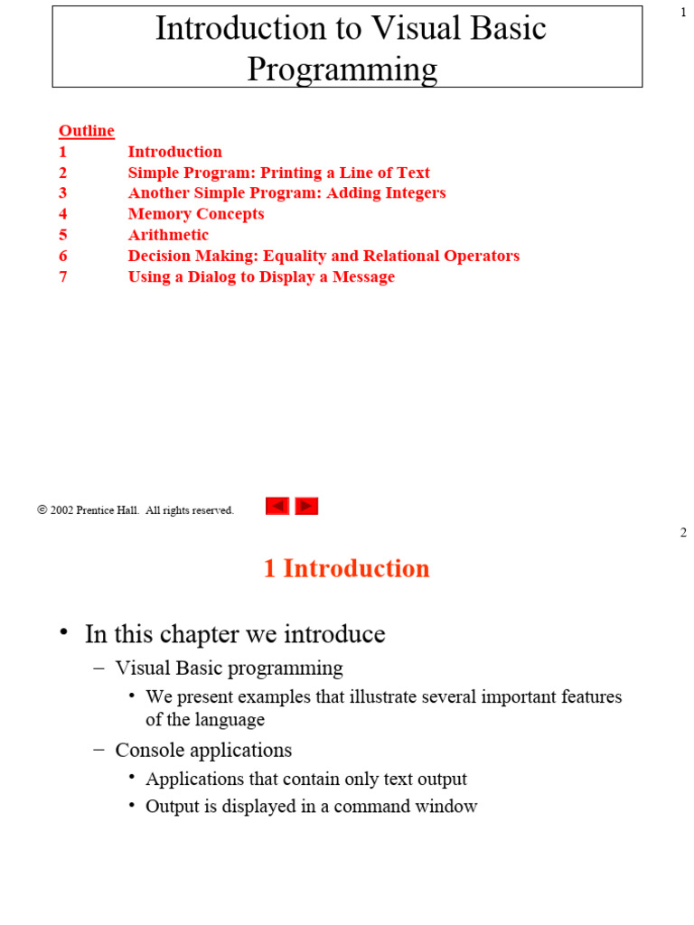 VB Introduction 1 | PDF | Computer Program | Programming VB Introduction 1 | PDF | Computer Program | Programming