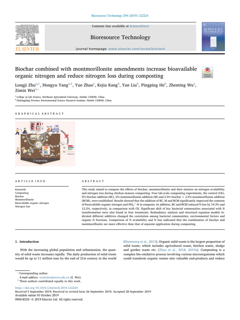 Biochar Combined With Montmorillonite Amendments Increase ...