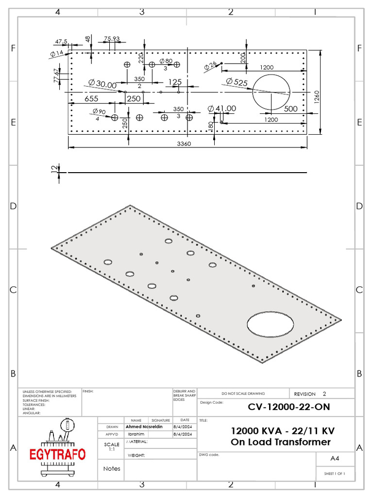 12000 KVA Transformer Design Document | PDF
