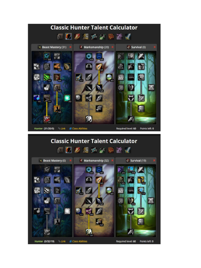 Hunter Talents Classic | PDF