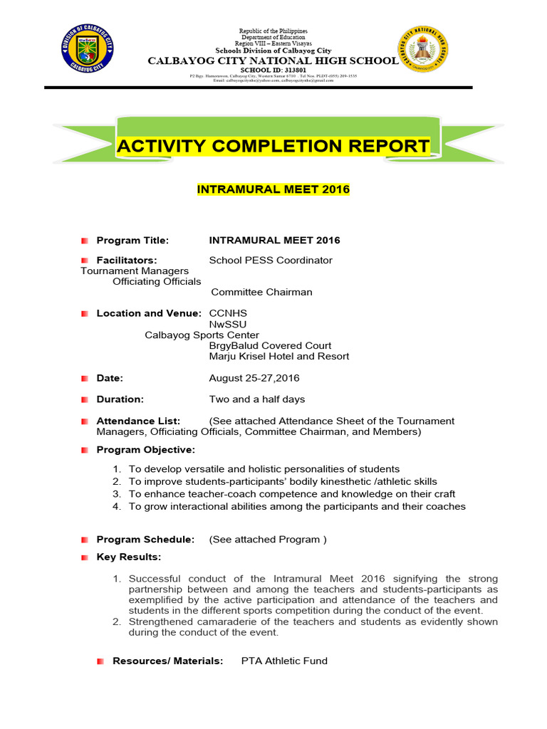 Acr Intramurals Final | PDF | Athletic Sports