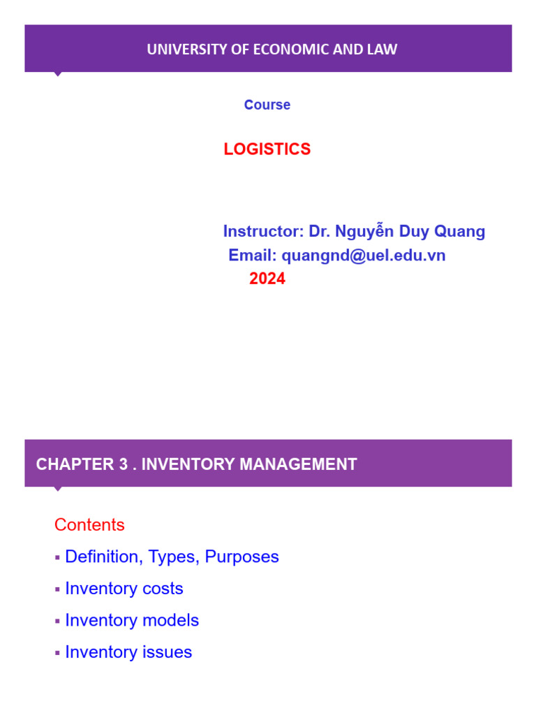 Chapter 3 - Inventory Management | PDF | Inventory | Business