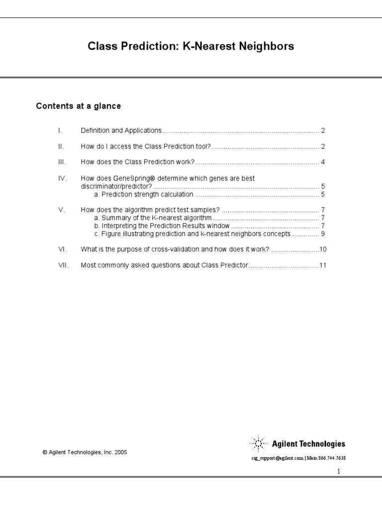 K-Nearest Neighbors Class Prediction Guide | PDF | Cross Validation ...