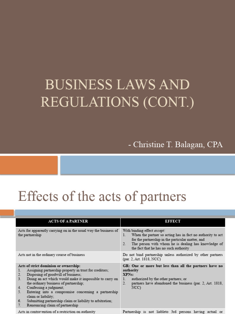 Business Laws and Regulations | PDF | Assignment (Law) | Liquidation