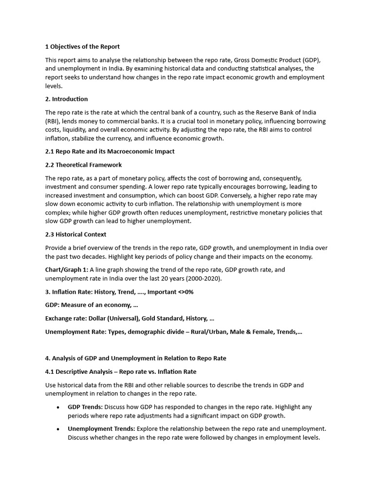 1 Objectives of The Report | PDF | Monetary Policy | Inflation
