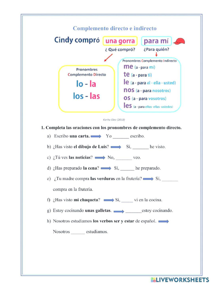 COMPLEMENTO DIRECTO E INDIRECTO | PDF