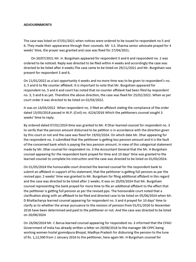 ADJOURNMENTS | PDF | Justice | Crime & Violence
