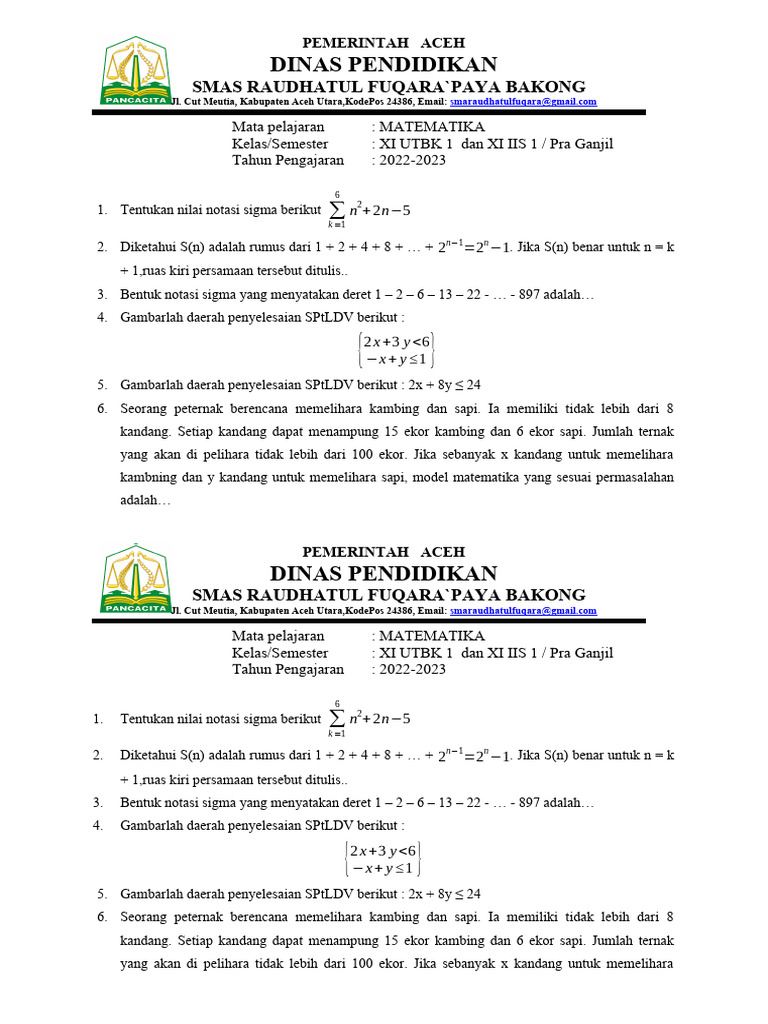 Pra MTK Kelas 2-MU | PDF