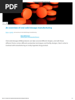 OSD Manufacturing Process Overview | PDF | Tablet (Pharmacy) | Liquids