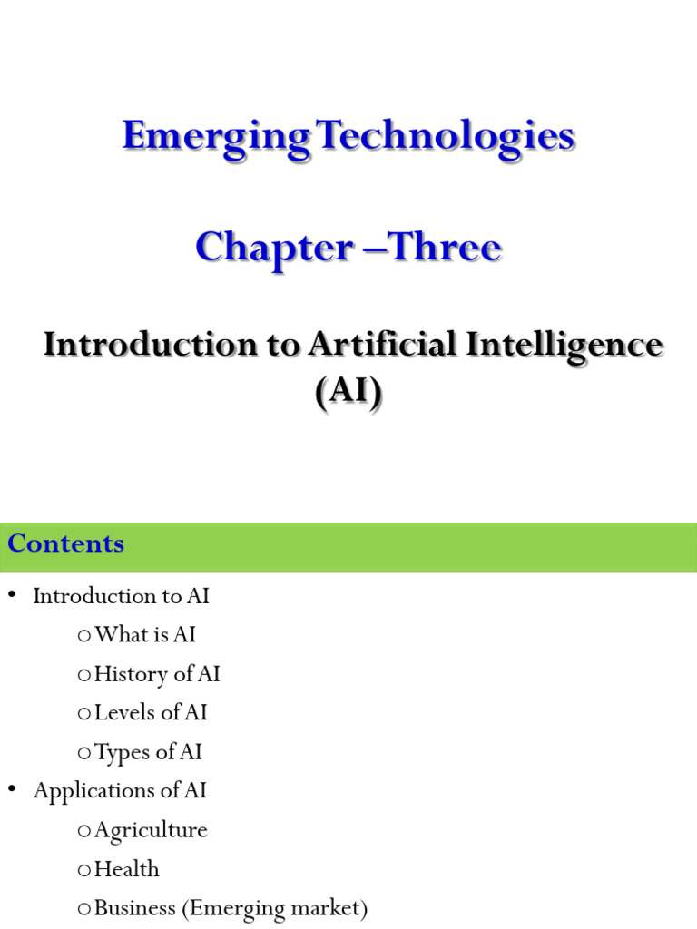 Emerging Chapter 3-Artificial Intelligence (AI) | PDF | Artificial ...