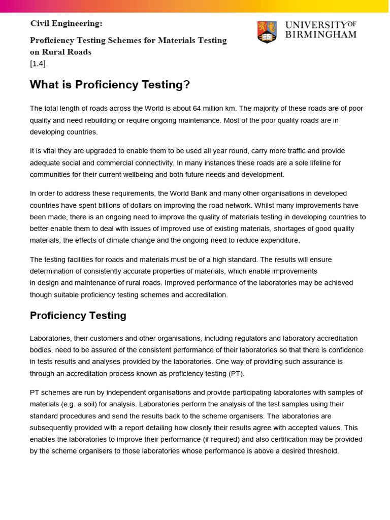 1.4 What Is Proficiency Testing | PDF | Laboratories | Calibration