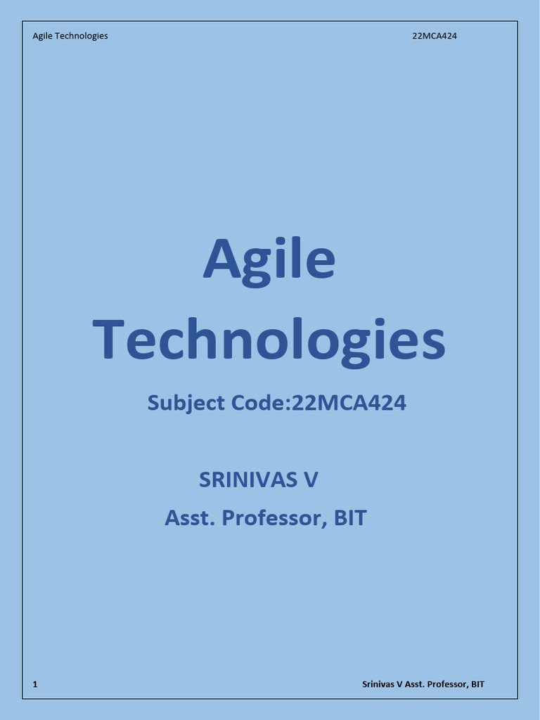 Agile Technologies-Notes | PDF | Agile Software Development | Software ... Agile Technologies-Notes | PDF | Agile Software Development | Software ...