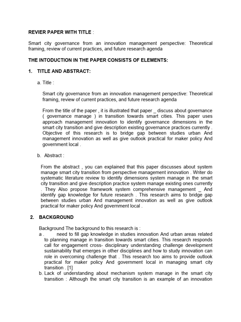 Paper Review Introduction Section | PDF | Governance | Innovation
