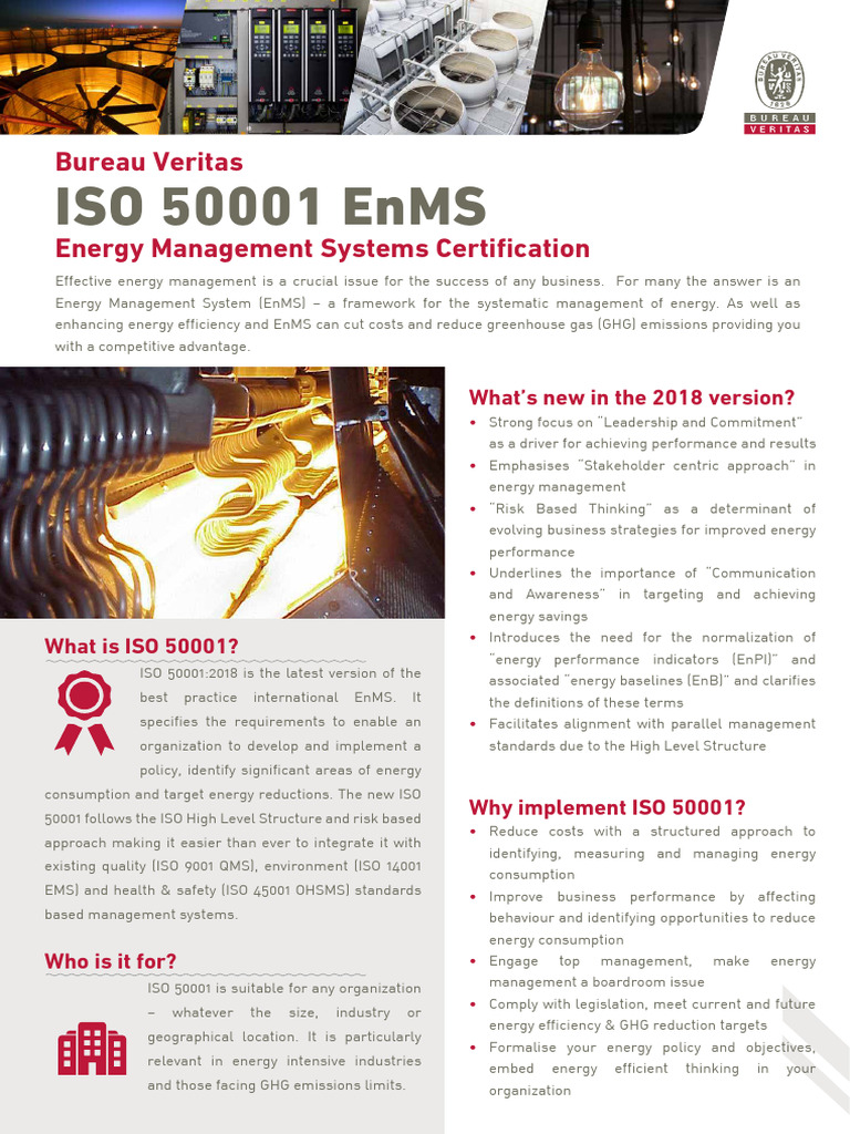 ISO 50001 Energy Management Systems Service Sheet PDF | PDF | Energy ...