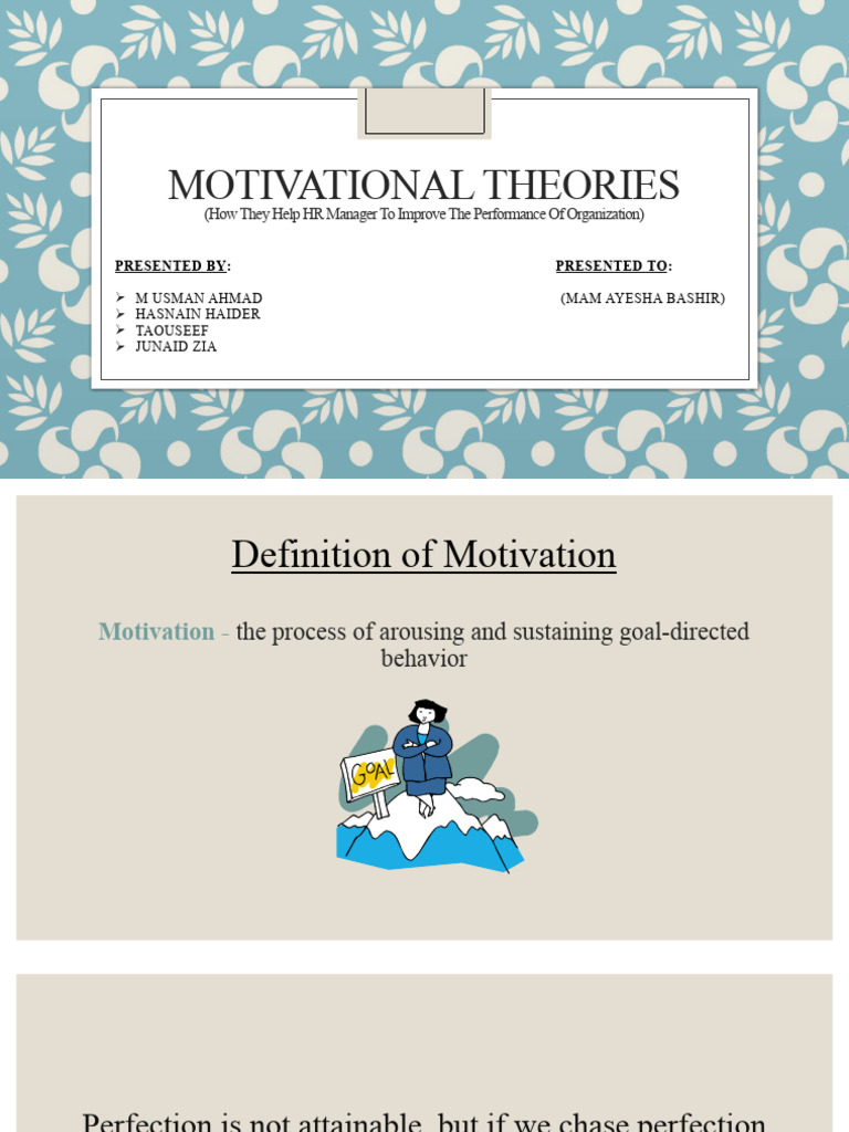 Motivational Theories | PDF | Motivational | Motivation