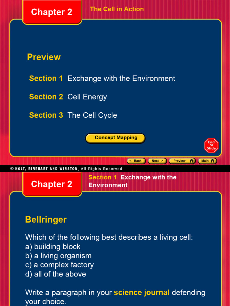 Chapter 2 Red Holt PowerPoint | PDF | Mitosis | Cell (Biology)