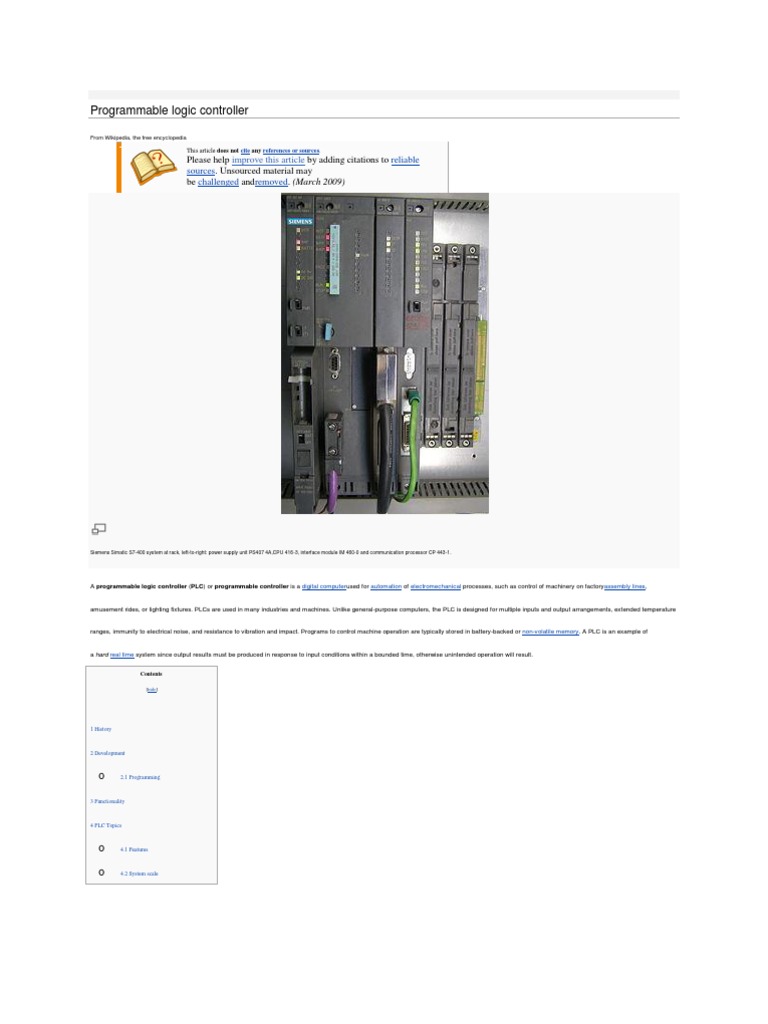 Programmable Logic Controller | PDF | Programmable Logic Controller ...
