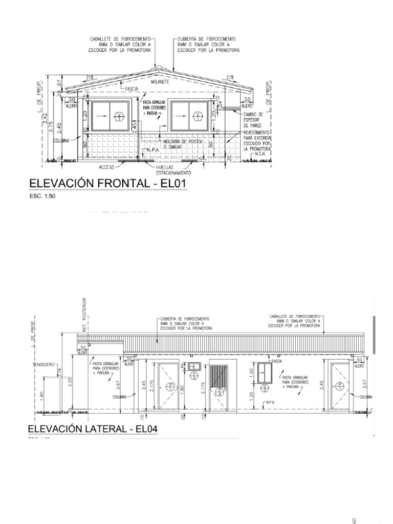 Elevaciones y Seccion | PDF