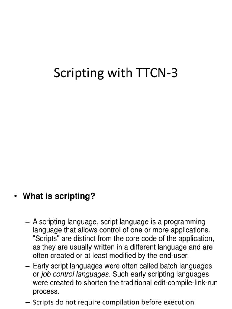Presentation On TTCN-3 | PDF | Perl | Command Line Interface