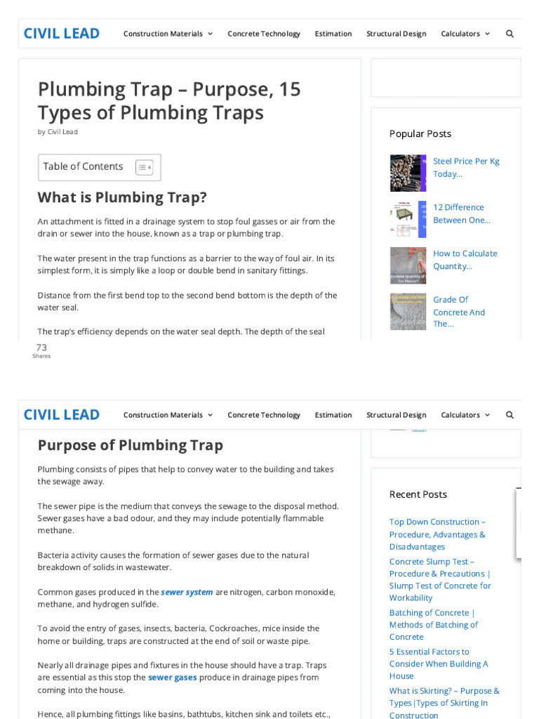 Types of Plumbing Traps Explained | PDF | Storm Drain | Plumbing
