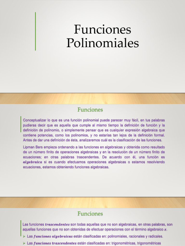 Funciones polinomiales | PDF | Función (Matemáticas) | Pendiente