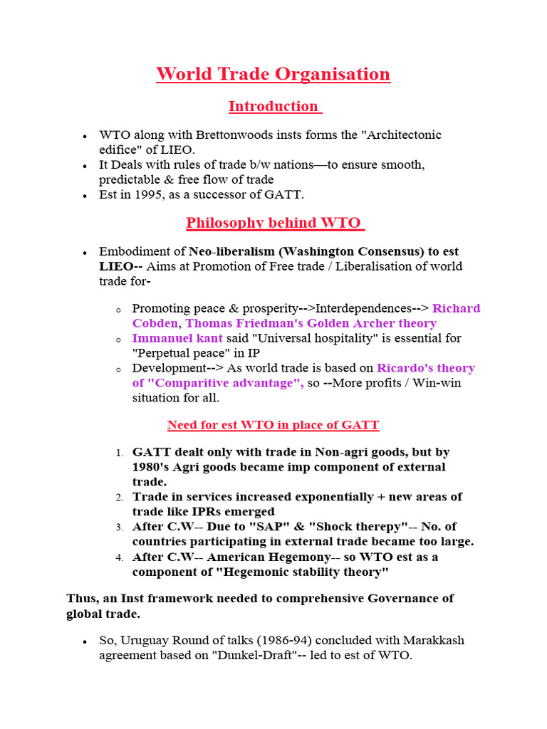 World Trade Organisation | PDF | World Trade Organization | Market Access
