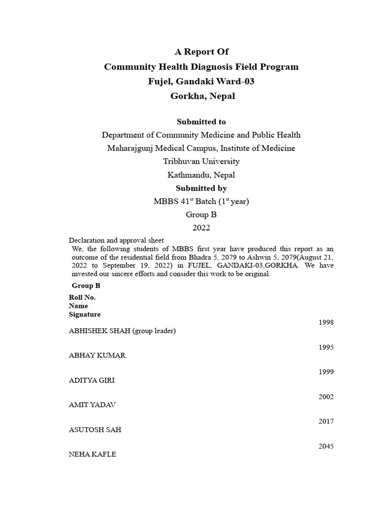 CHD Report Final Printout | PDF | Survey Methodology | Demography