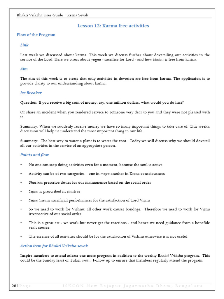 Lesson 12- Karma free activities | PDF | Indian Religions