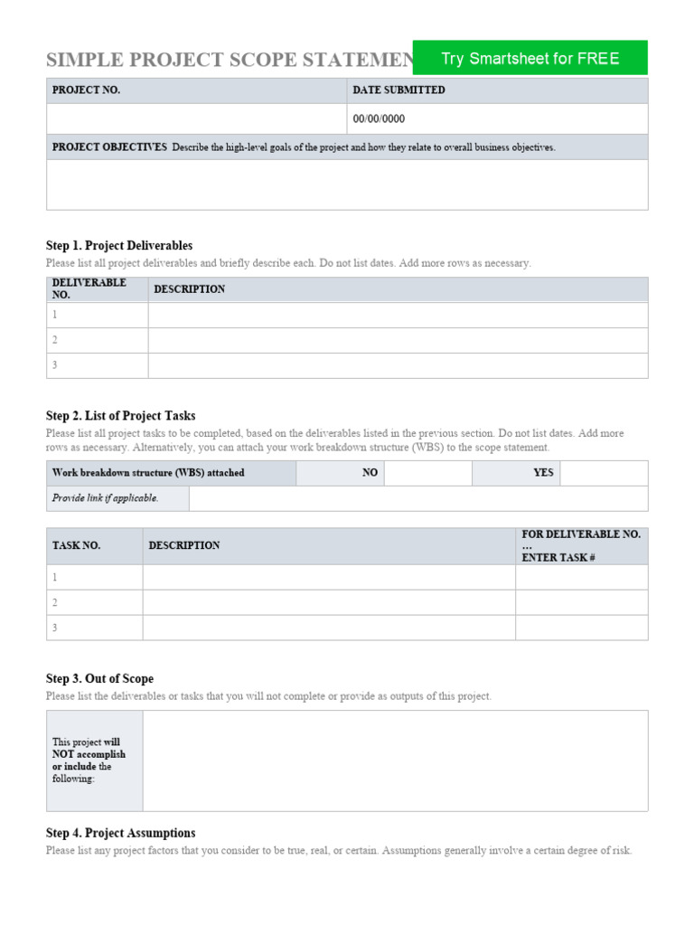 IC Simple Project Scope Statement 11426 - WORD | PDF | Reliability ...