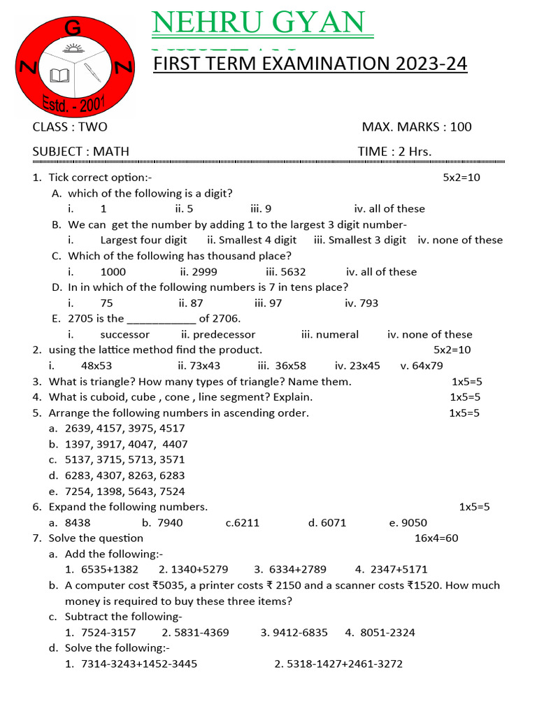 2 Math 23 | PDF | Arithmetic | Mathematics