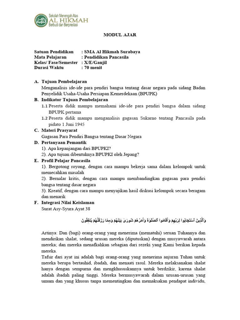 Format Modul Ajar | PDF | Karier & Perkembangan