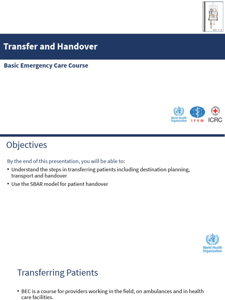 Bec Transfer and Handover | PDF | Clinical Medicine | Medicine