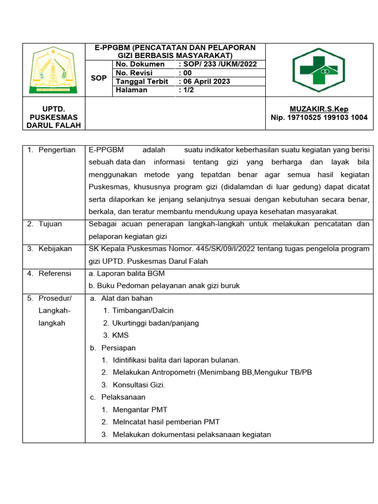 SOP Eppgbm | PDF | Teknologi & Rekayasa