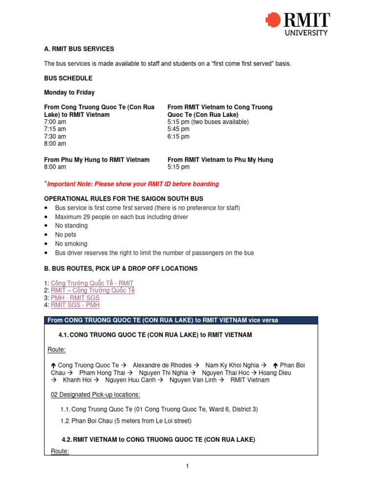 rmit-bus-service | PDF | Ho Chi Minh City | Indochina Wars