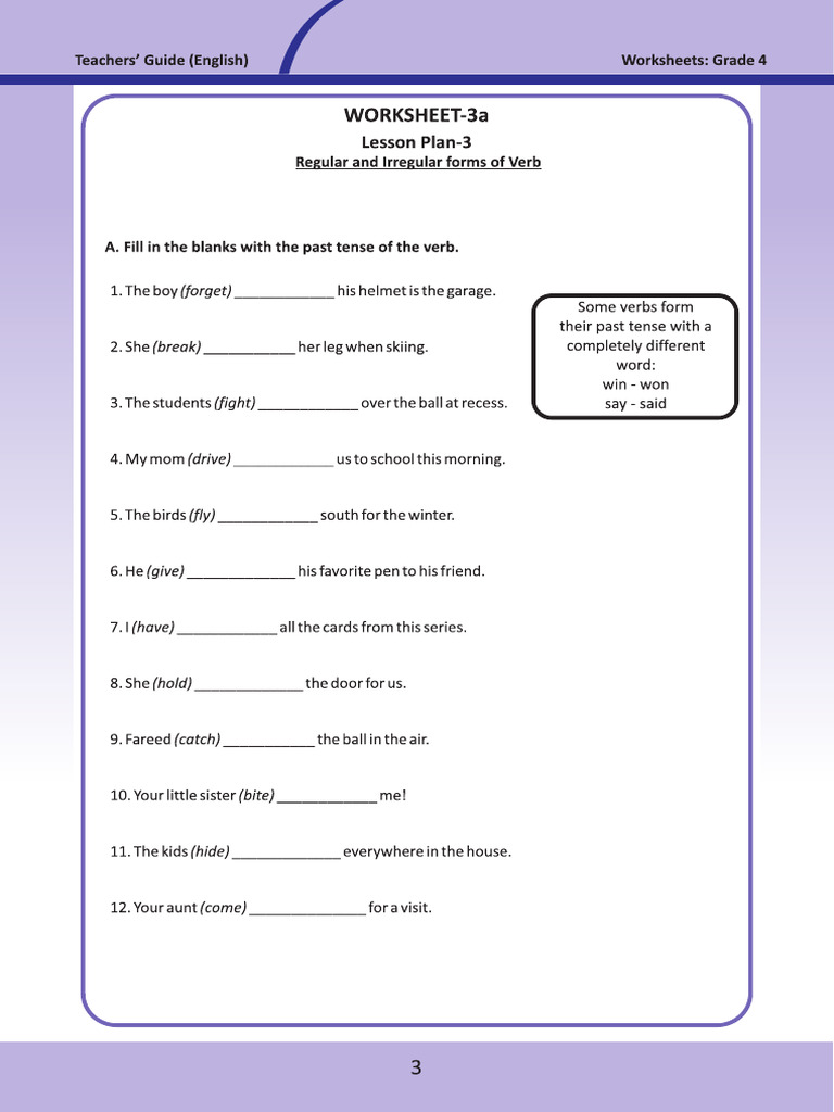 Grade 4, English, WS 7 9 | PDF