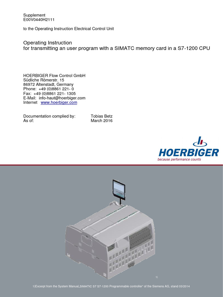 Hoerbiger Manual E00V0440H2111 | PDF | Computer File | Legal Liability