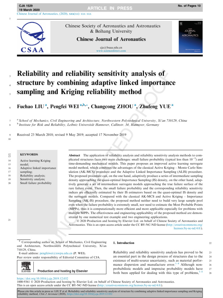 Reliability And Reliability Sensitivity Analysis Of Structure By Combining Adaptive Linked
