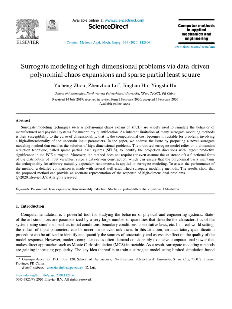 Surrogate Modeling of High-Dimensional Problems Via Data-Driven | PDF | Deep Learning | Cross ...