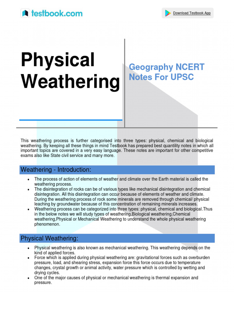 Physical Weathering 0da42a1c | PDF | Weathering | Earth Sciences