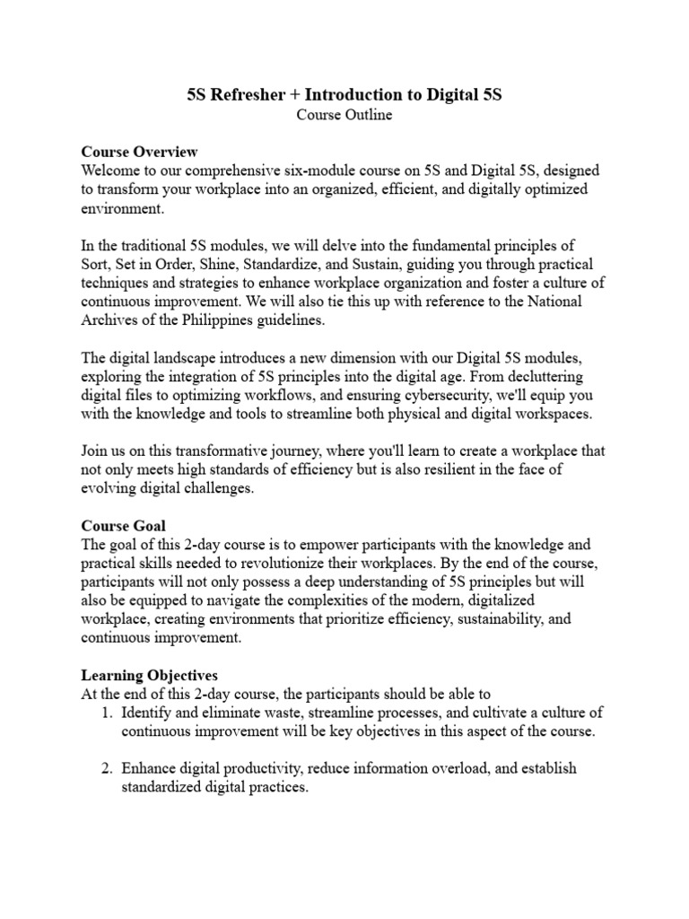 5S and Digital 5S TCO | PDF | Computer Security | Security