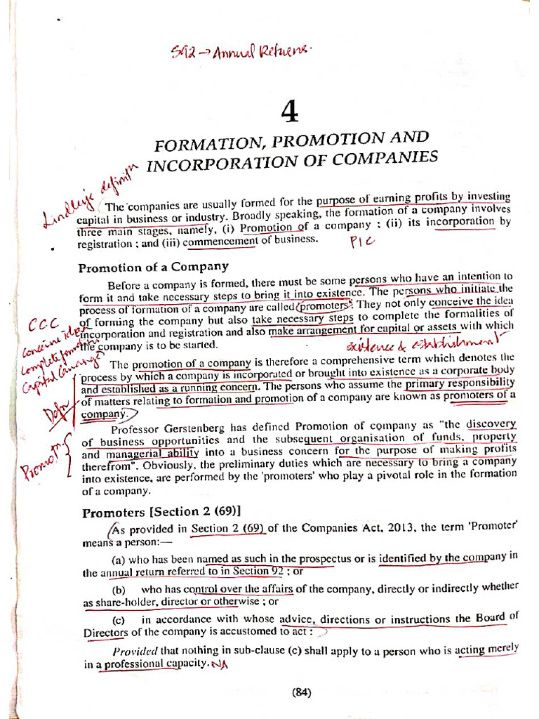 Promoters - Company Law | PDF