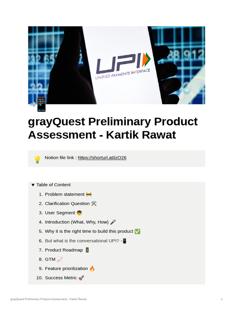 Grayquest Preliminary Product Assessment - Kartik | PDF | Accessibility | Mobile App