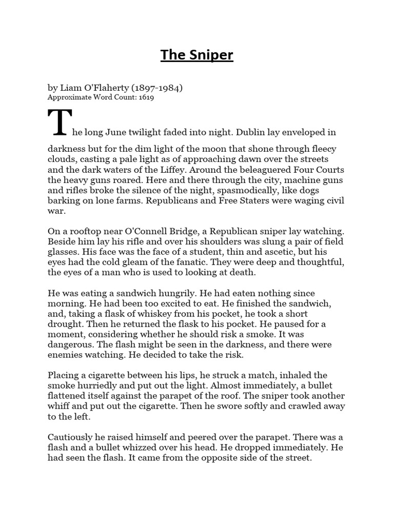 The Sniper - Liam O - Flaherty | PDF | Flight