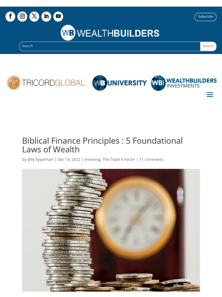 Biblical Finance Principles: 5 Foundational Laws of Wealth ...