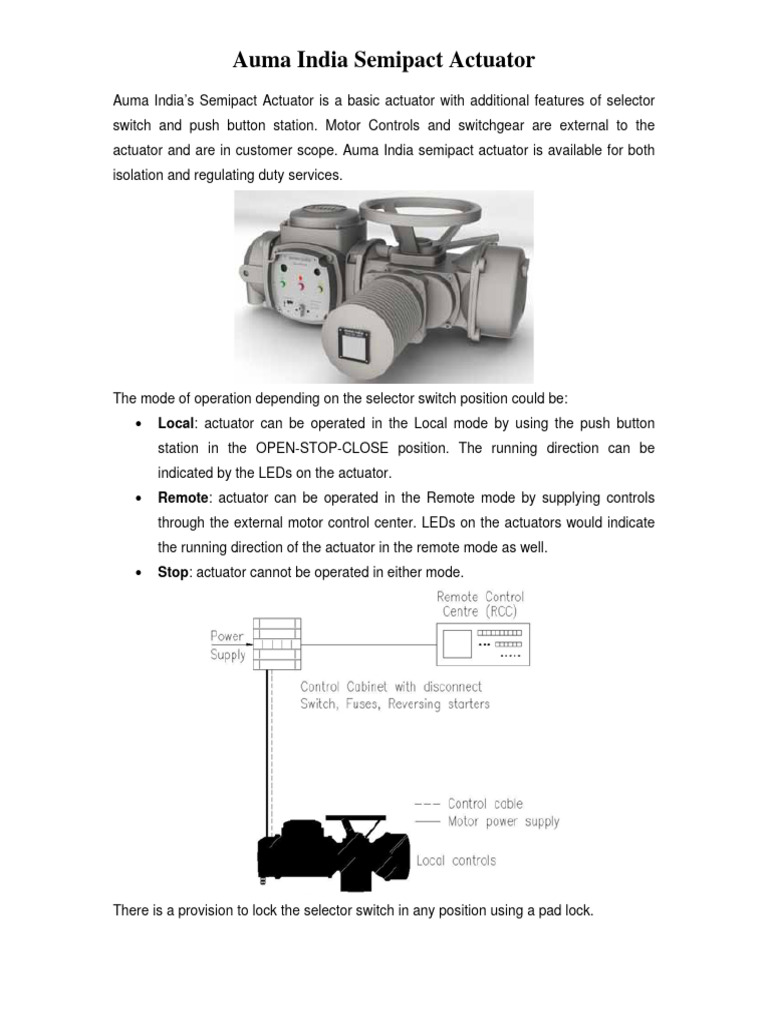 Auma India Semipact Actuators | PDF | Electrical Connector | Ac Power ...