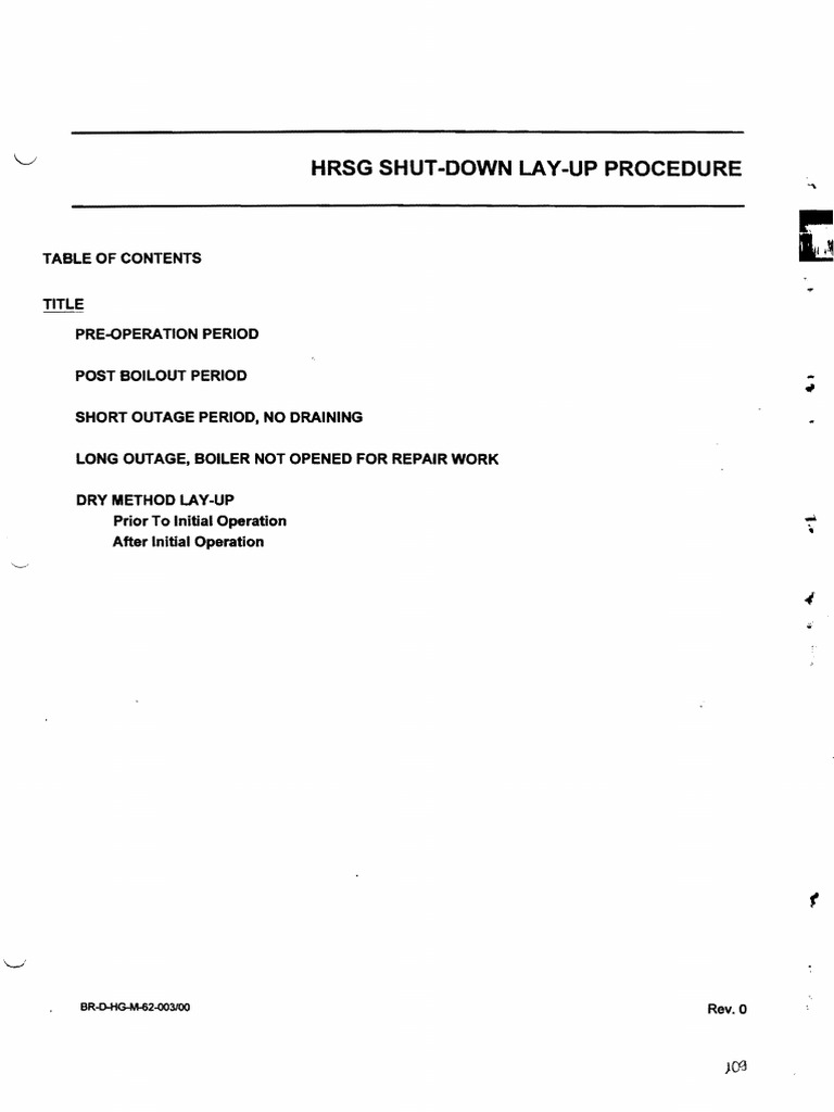 HRSG Shut-Down Lay-Up Procedure | PDF | Boiler | Steam