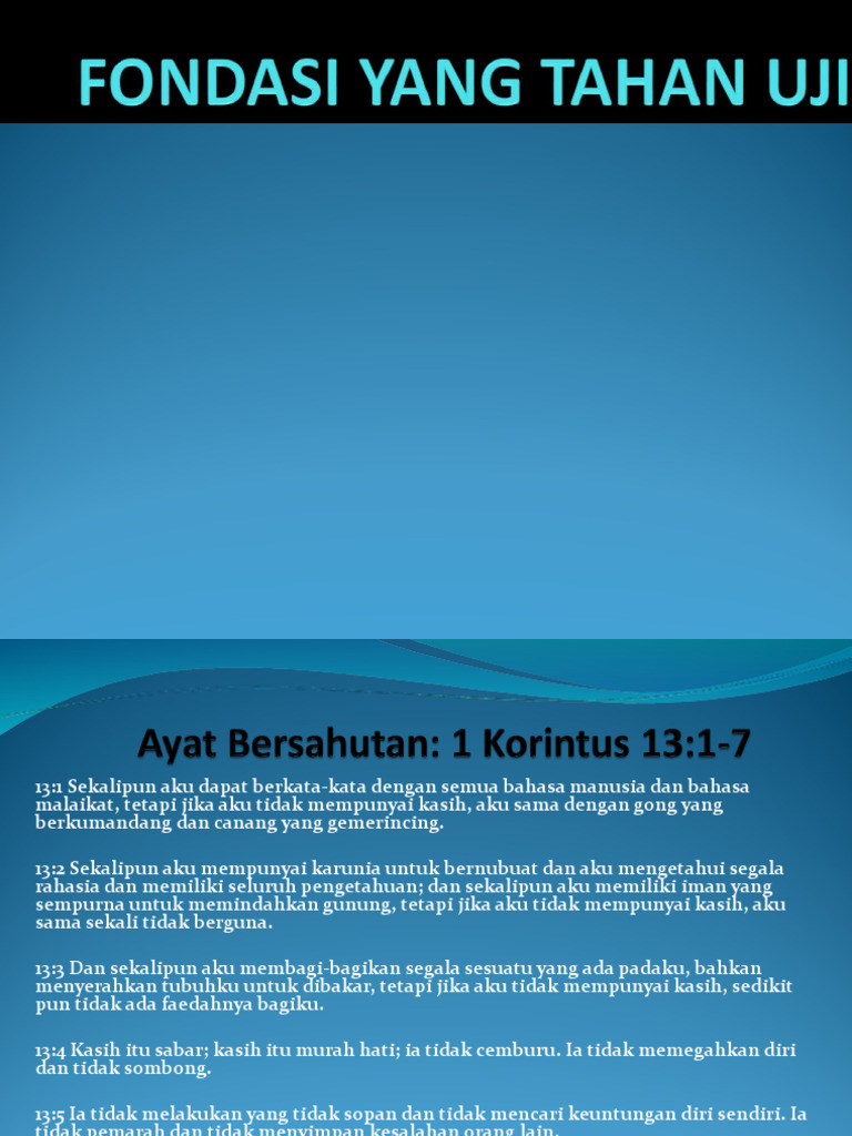 Fondasi Yang Tahan Uji | PDF